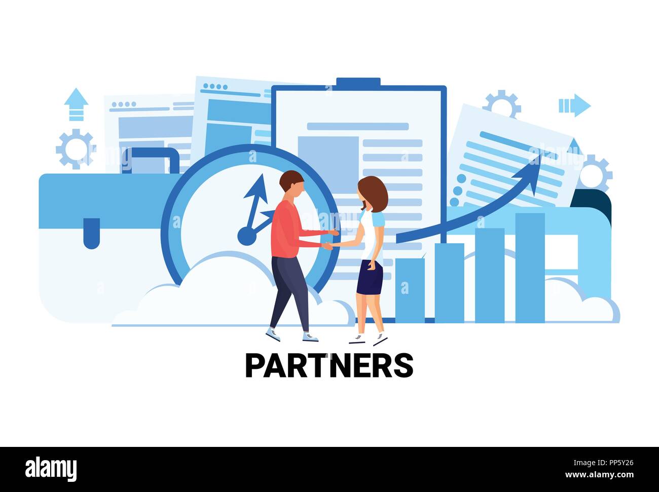 casual couple communication partners concept man woman business meeting ...