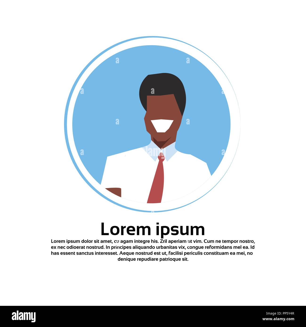 african american businessman avatar happy face profile male cartoon ...