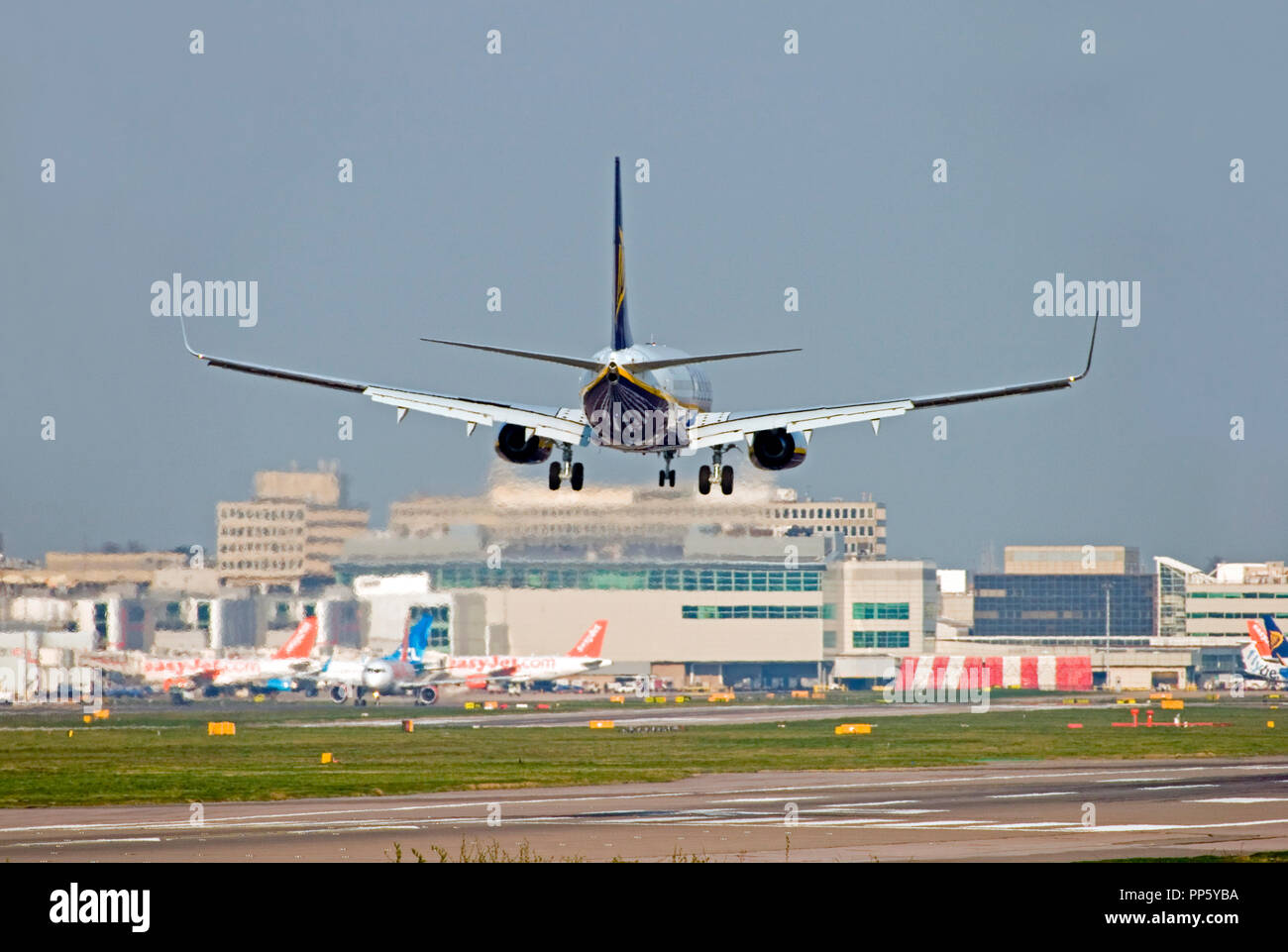 Ryanair Boeing 737-8AS aircraft landing at London Gatwick airport Stock ...