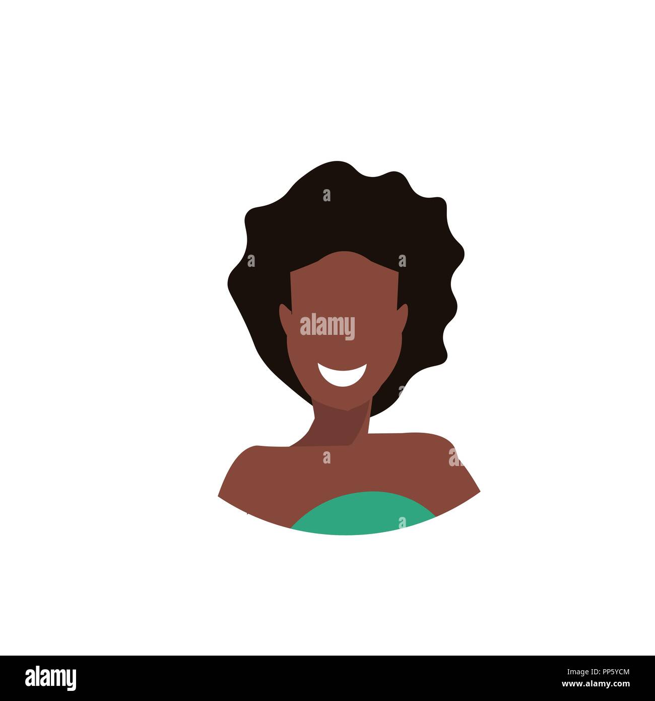 african american woman avatar happy lady face profile female cartoon ...