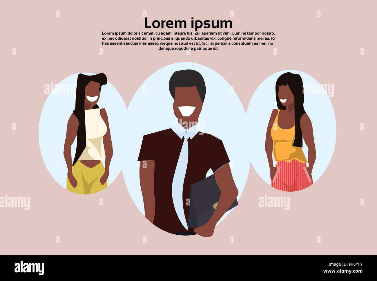 african american business people team woman man office workers male ...