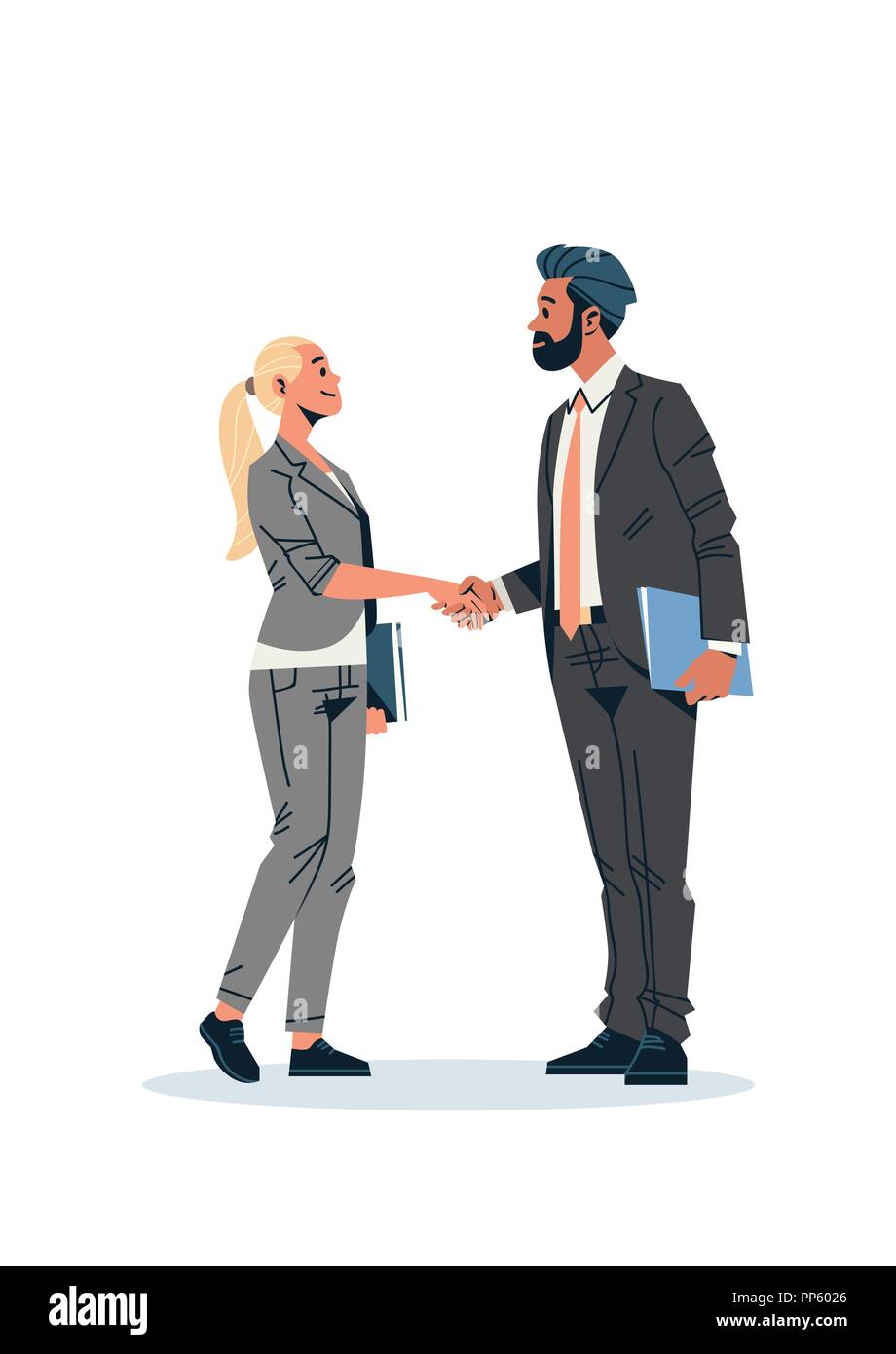 Business Shaking Hands Cartoon