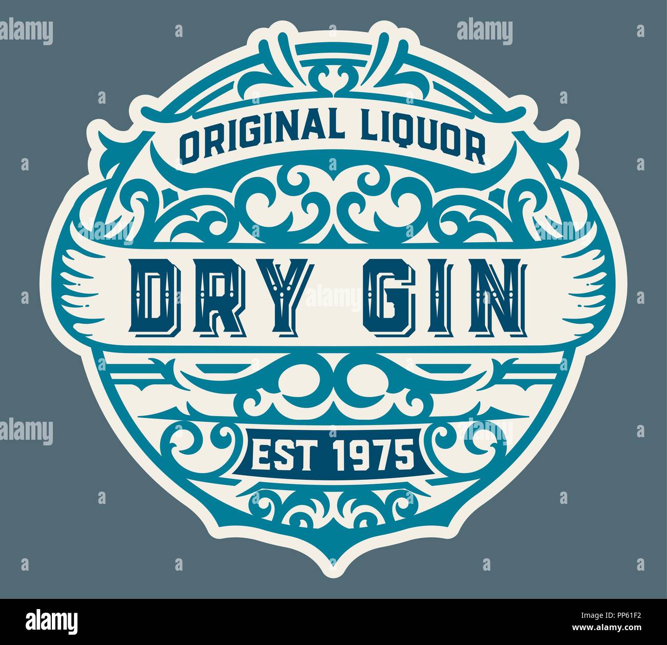 Gin logo with floral ornaments Stock Vector Image & Art - Alamy