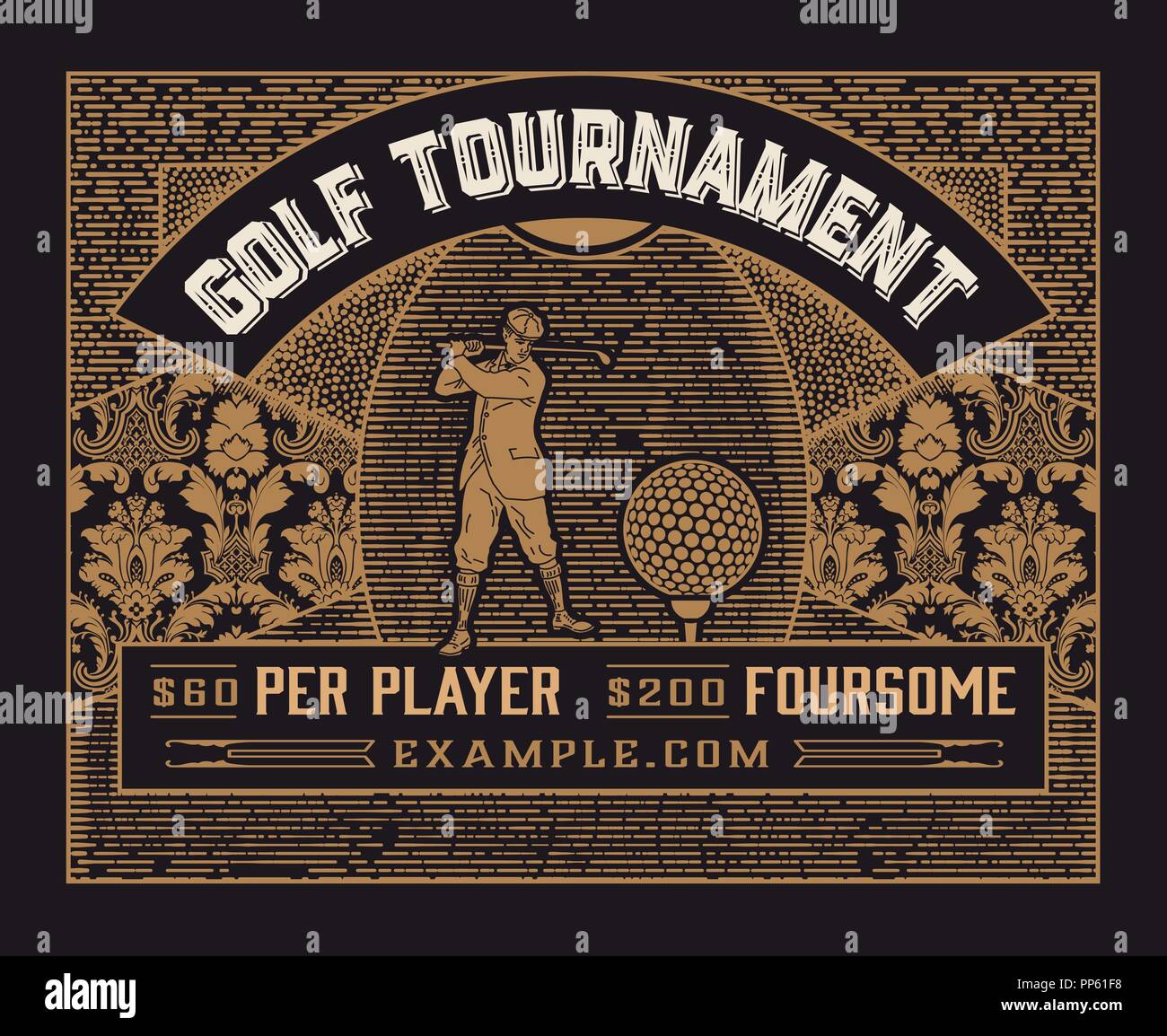 Old golf poster Stock Vector Images - Alamy