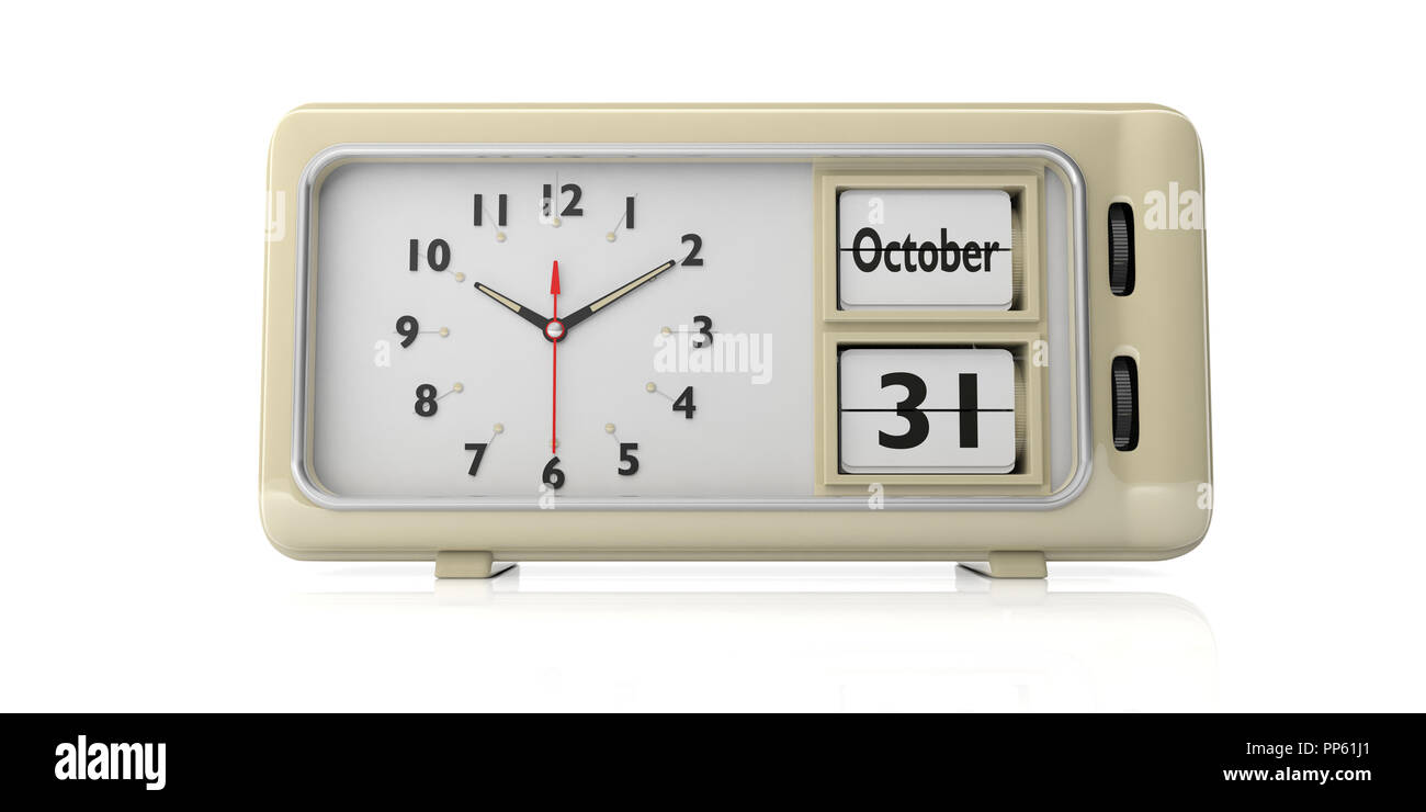 Halloween 2019 concept. Retro alarm clock with Halloween 2019 date ...