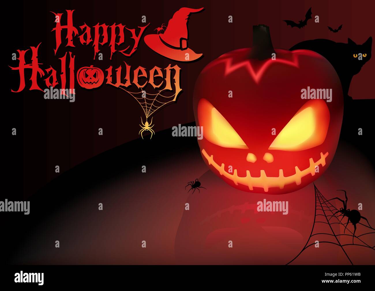 Halloween Background with Lightning Pumpkin Stock Vector Image & Art ...
