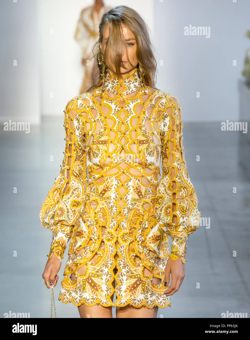 NEW YORK, NY - September 10, 2018: Birgit Kos walks the runway at the ...