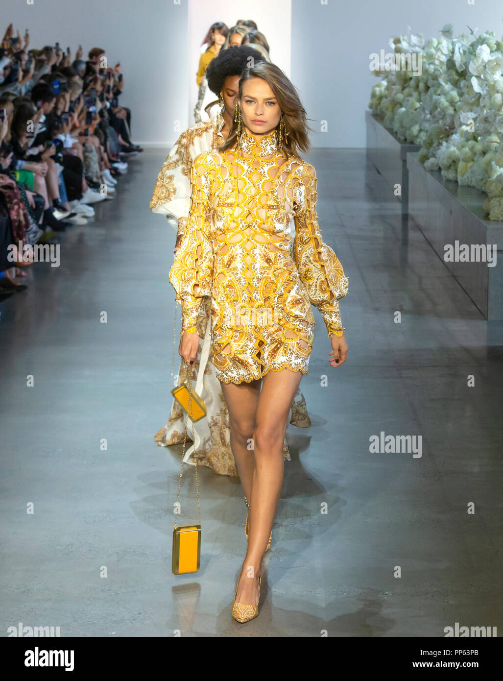 NEW YORK, NY - September 10, 2018: Birgit Kos walks the runway at the ...