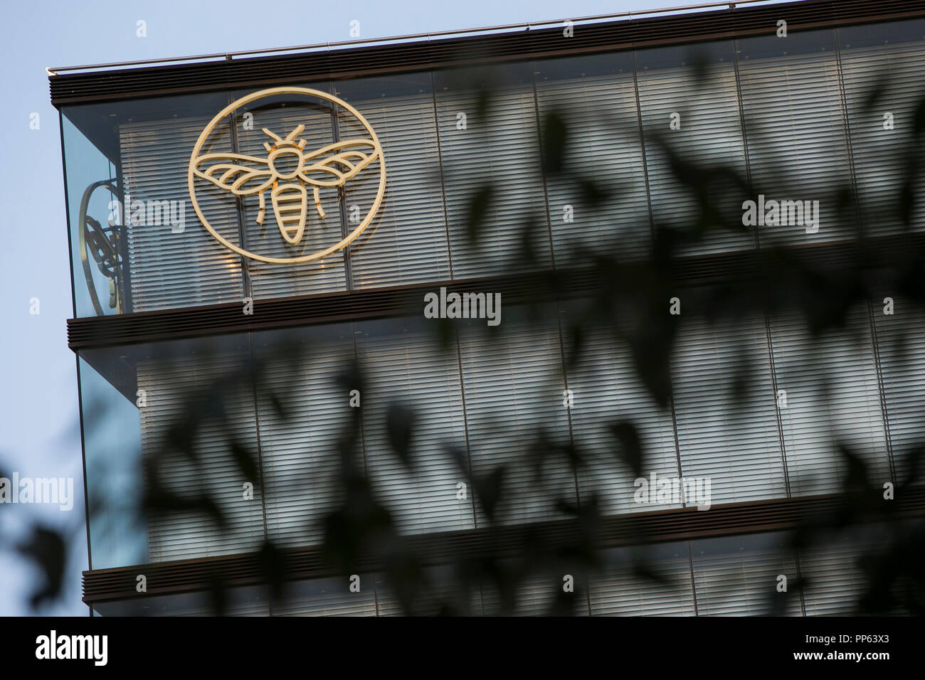 A logo sign outside of the headquarters of the Erste Group Bank and ...