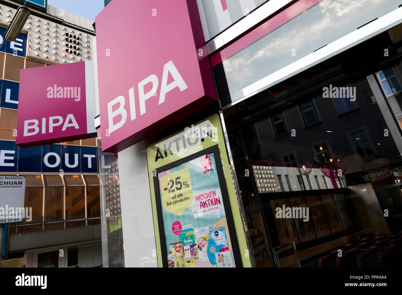 A logo sign outside of a BIPA retail store in Vienna, Austria, on ...