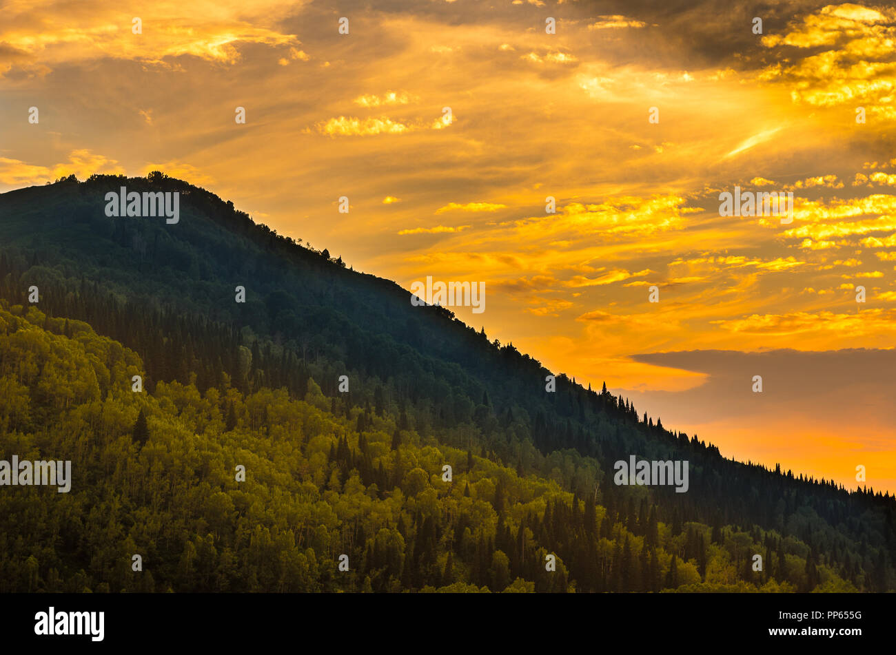 Sunset in Altai mountains, Ridder, Kazakhstan Stock Photo - Alamy