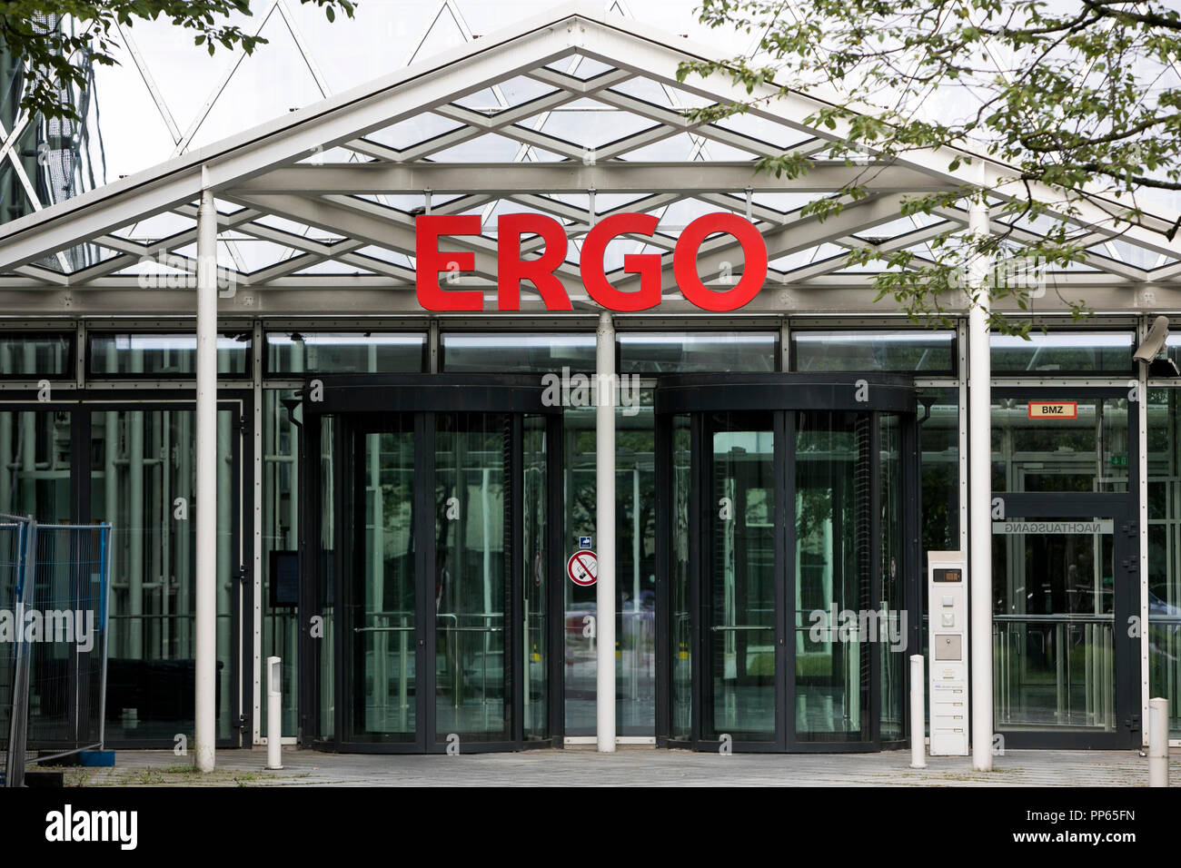 A logo sign outside of a facility occupied by the ERGO Group in Munich ...