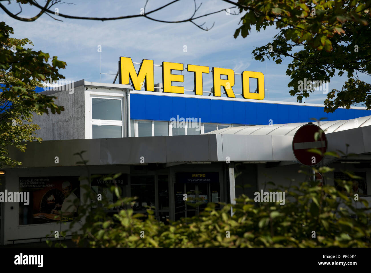 A logo sign outside of a Metro Group retail store in Munich, Germany ...