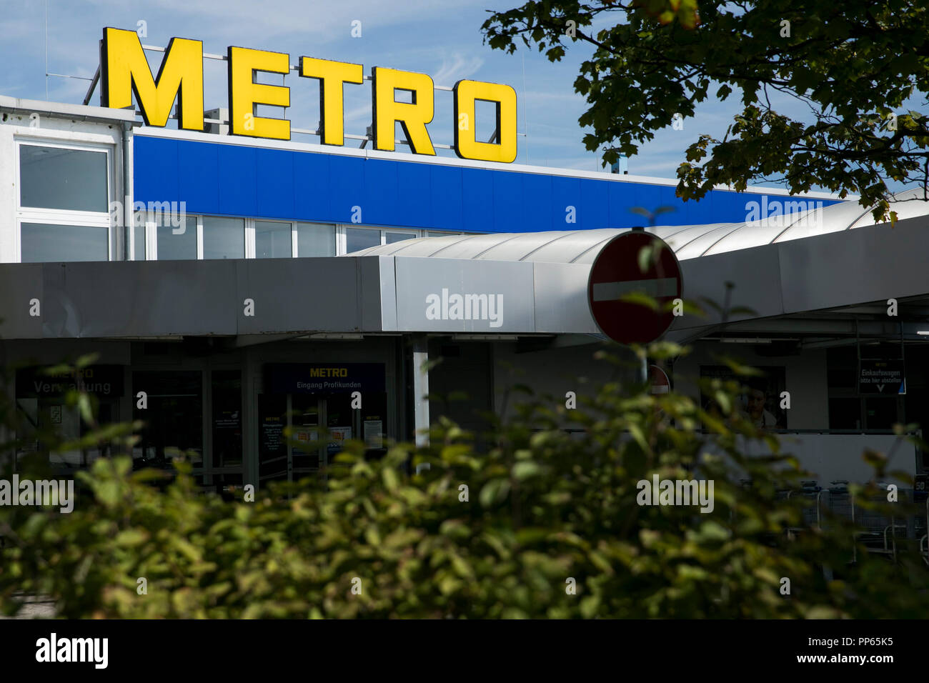 A logo sign outside of a Metro Group retail store in Munich, Germany ...