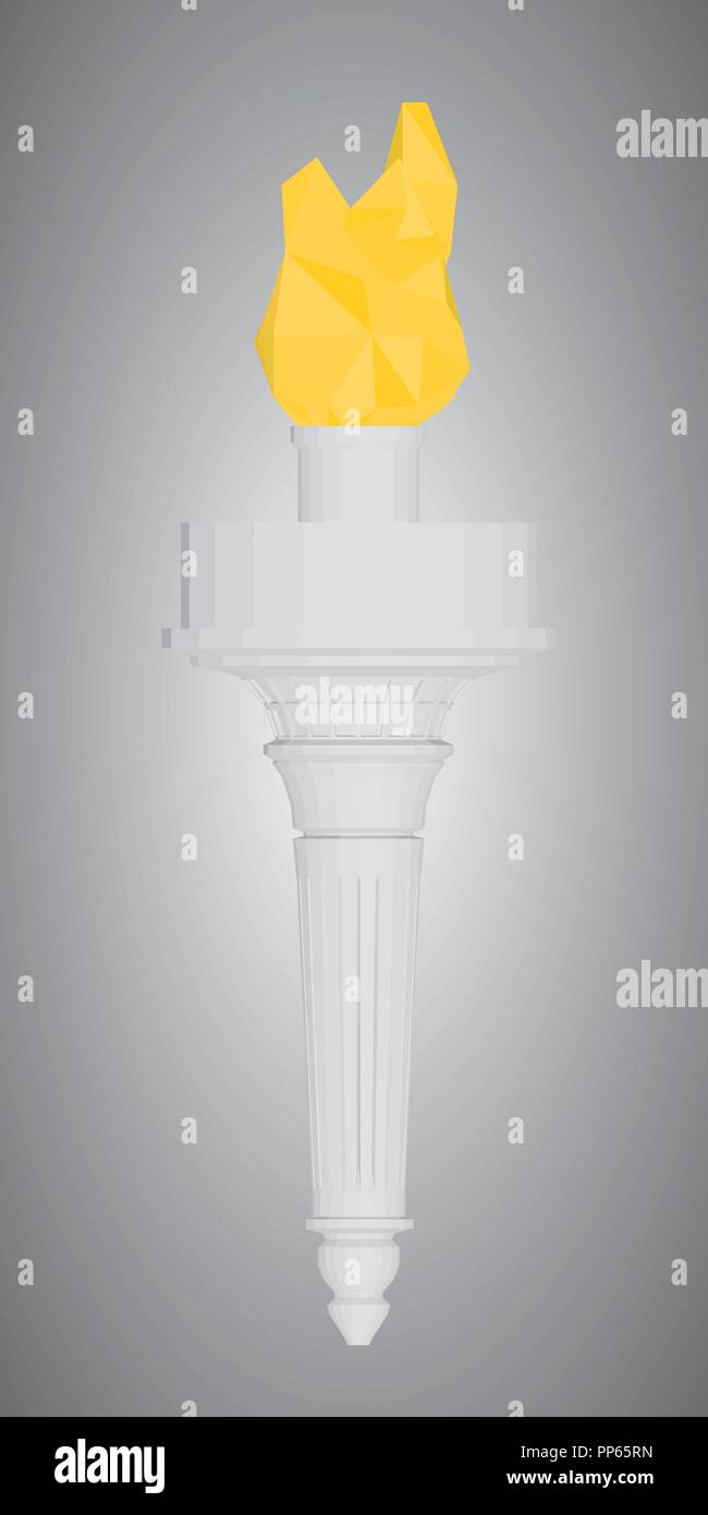 Vector illustration of a burning polygonal torch. 3D Stock Vector Image ...