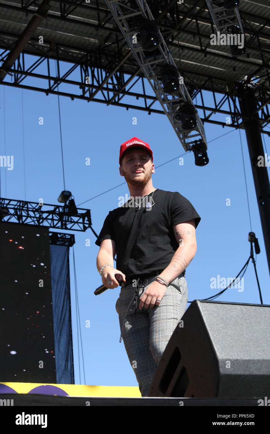 Andrew Bazzi performs onstage at the 2018 iHeartRadio Music Festival ...