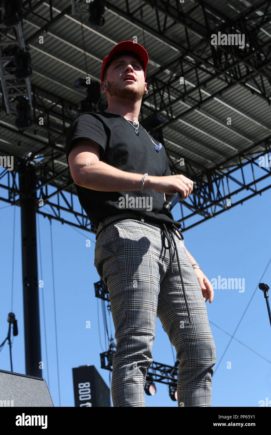 Andrew Bazzi performs onstage at the 2018 iHeartRadio Music Festival ...