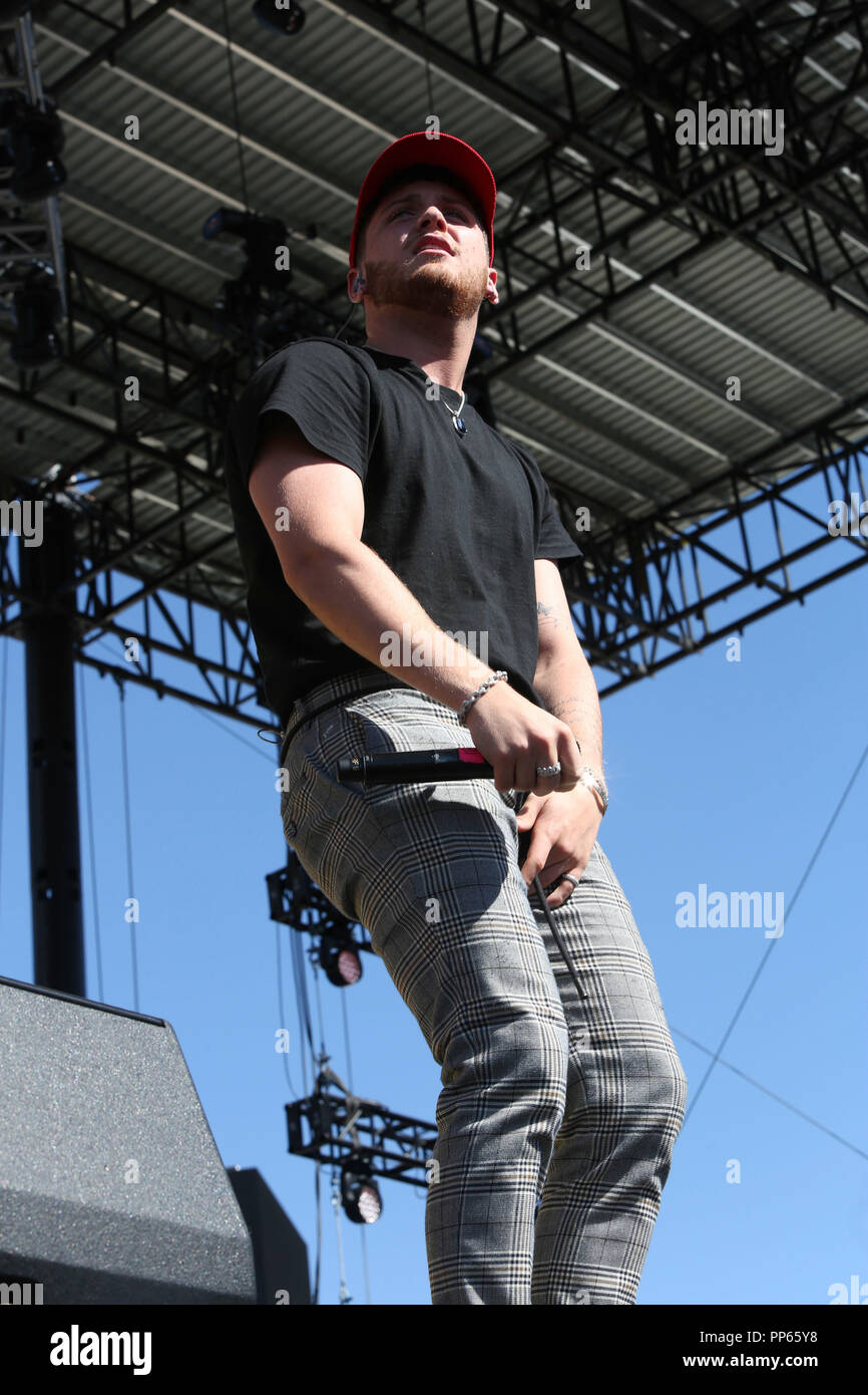 Andrew Bazzi performs onstage at the 2018 iHeartRadio Music Festival ...