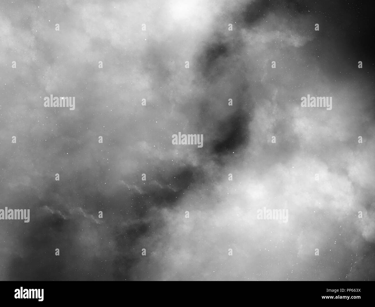 Fog in deep space, computer generated abstract background, black and ...