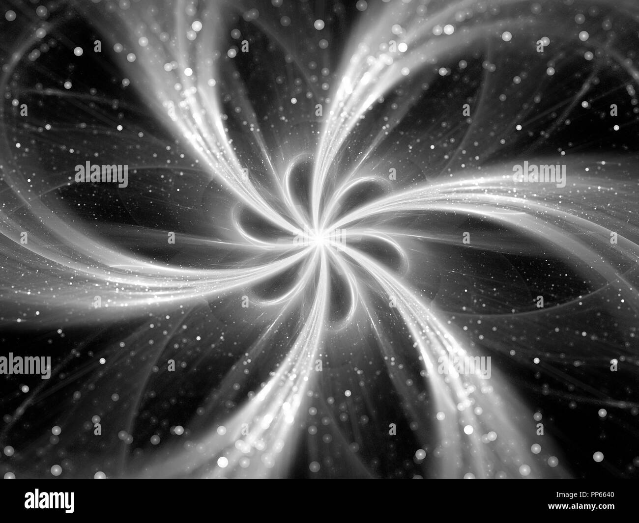 Magical spinning mandala in space, computer generated abstract ...