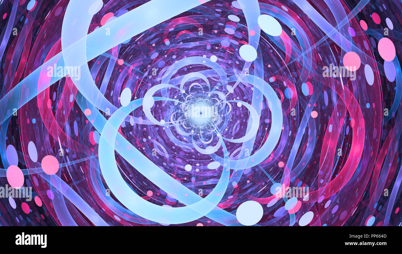 Colorful glowing artificial dna, futuristic innovative technology, computer generated abstract ...