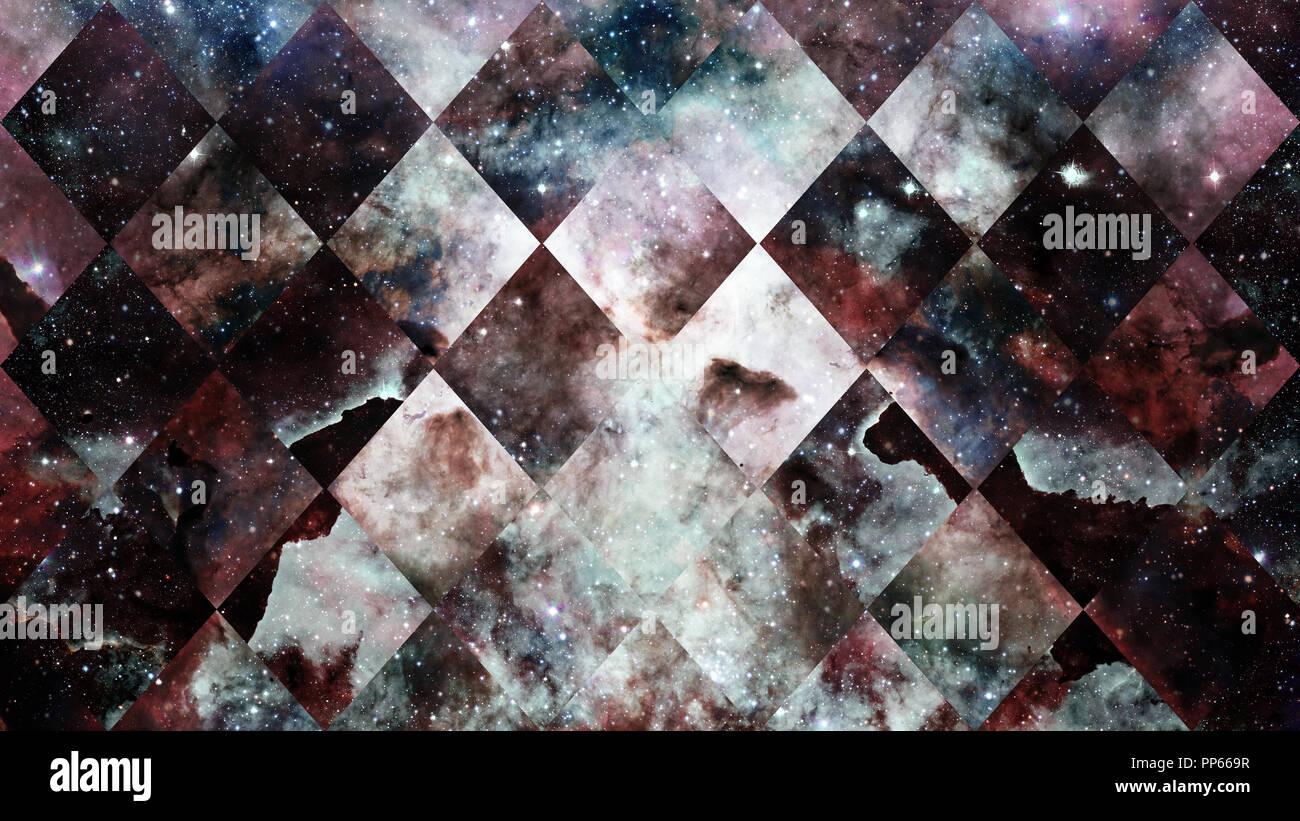 Universe, nebula, galaxy and the sacred geometry collage. Abstract ...