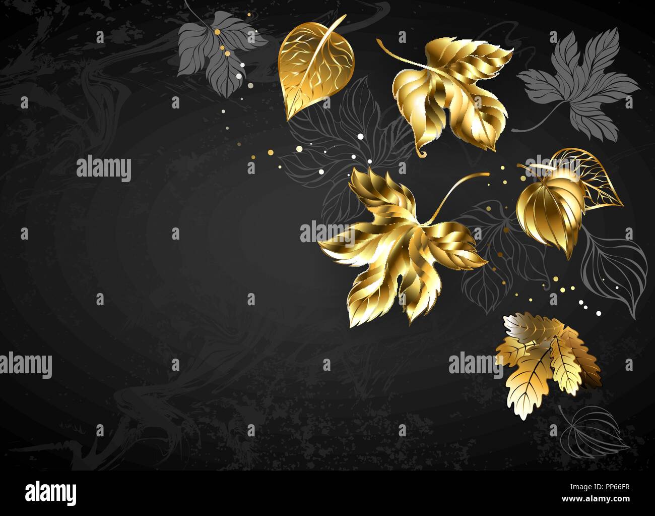 Composition gold metal leaf Stock Vector Images - Alamy