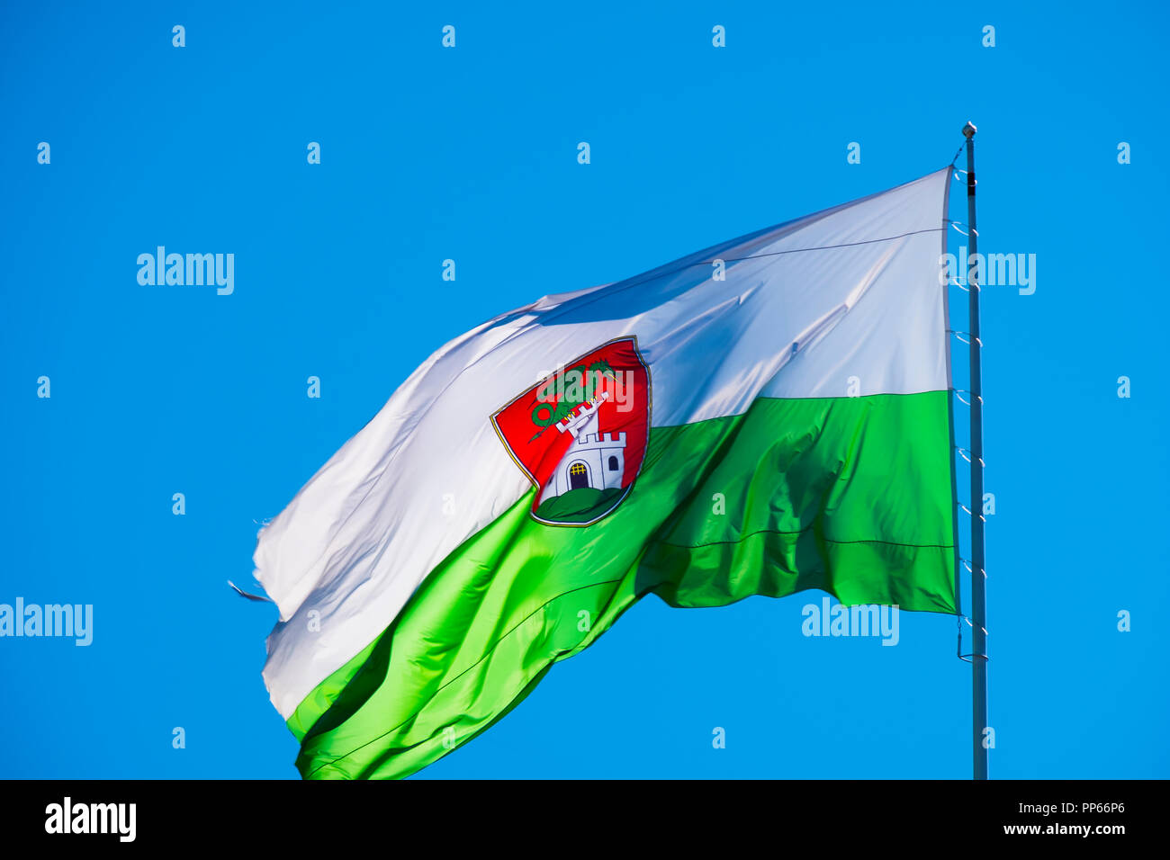 Flag in the castle Stock Photo - Alamy