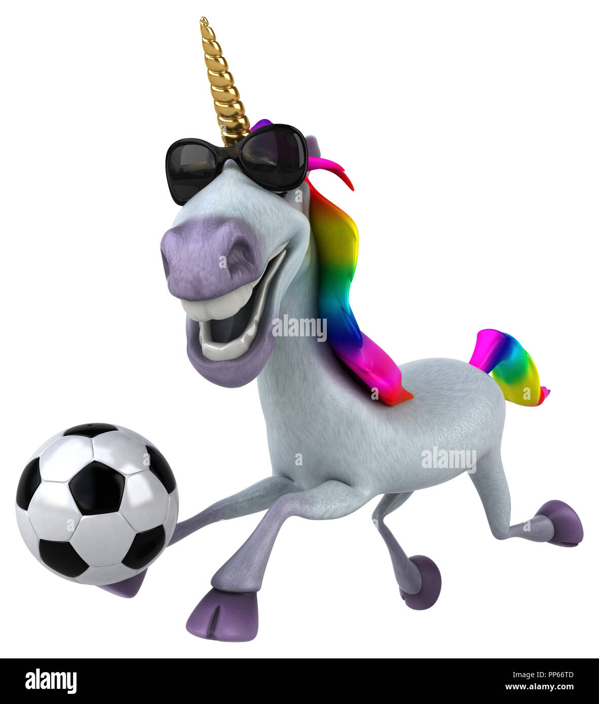 Fun unicorn - 3D Illustration Stock Photo - Alamy