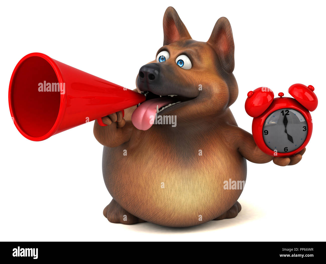 Fun german shepherd dog - 3D Illustration Stock Photo - Alamy