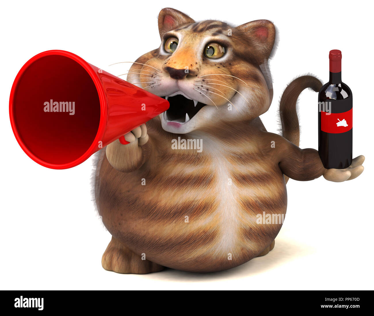 Fun cat - 3D Illustration Stock Photo - Alamy