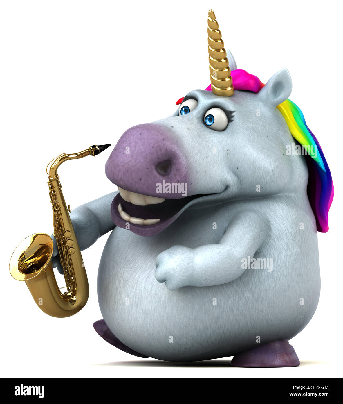 Fun unicorn - 3D Illustration Stock Photo - Alamy