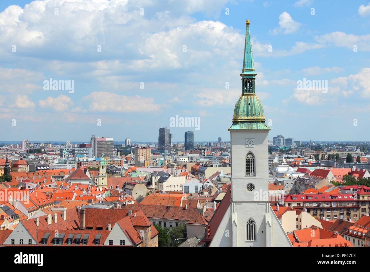 Bratislava, capital city of Slovakia. Cityscape with old architecture ...