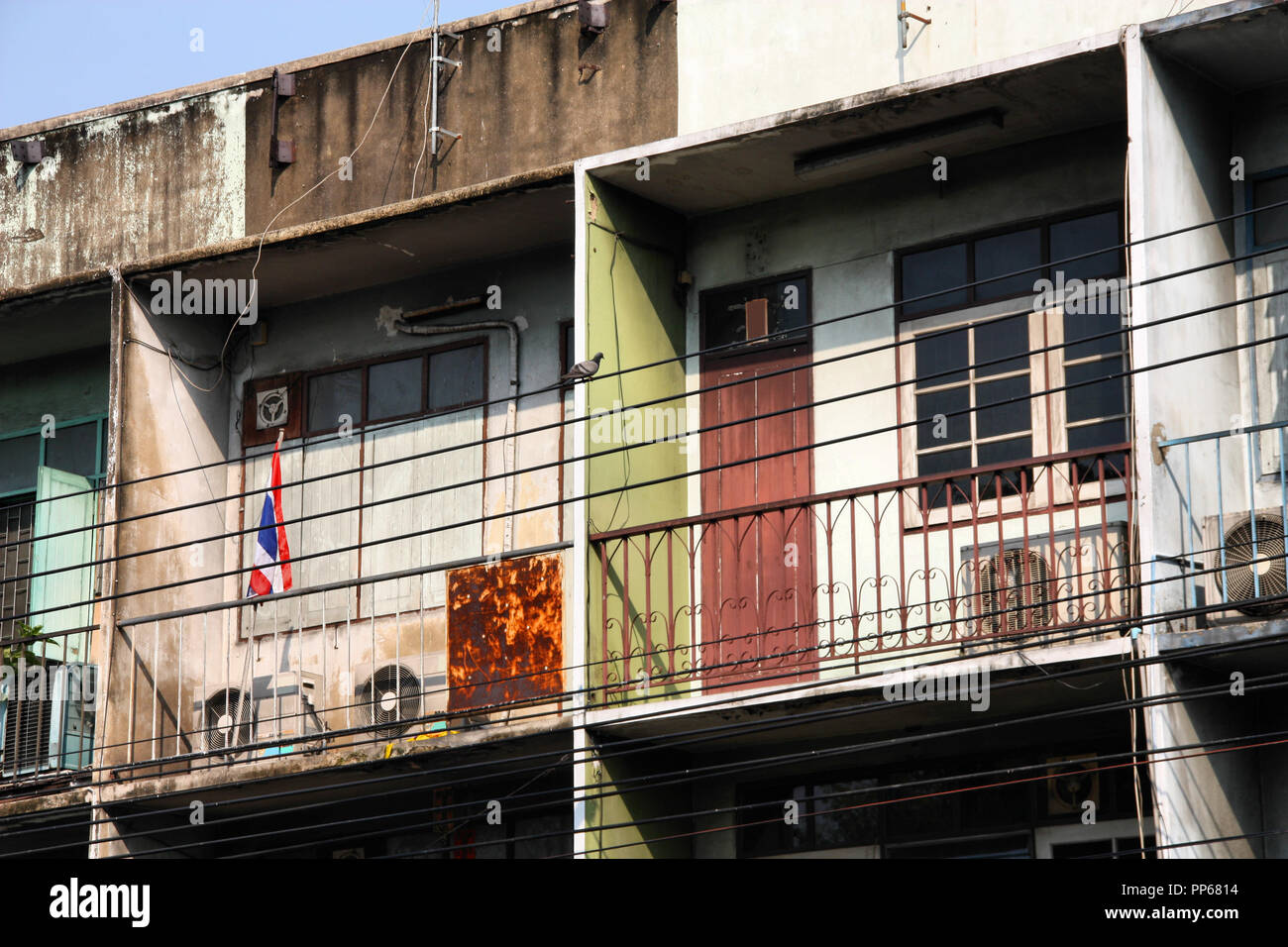 Bangkok, Thailand - poor residential architecture. Cheap apartment ...