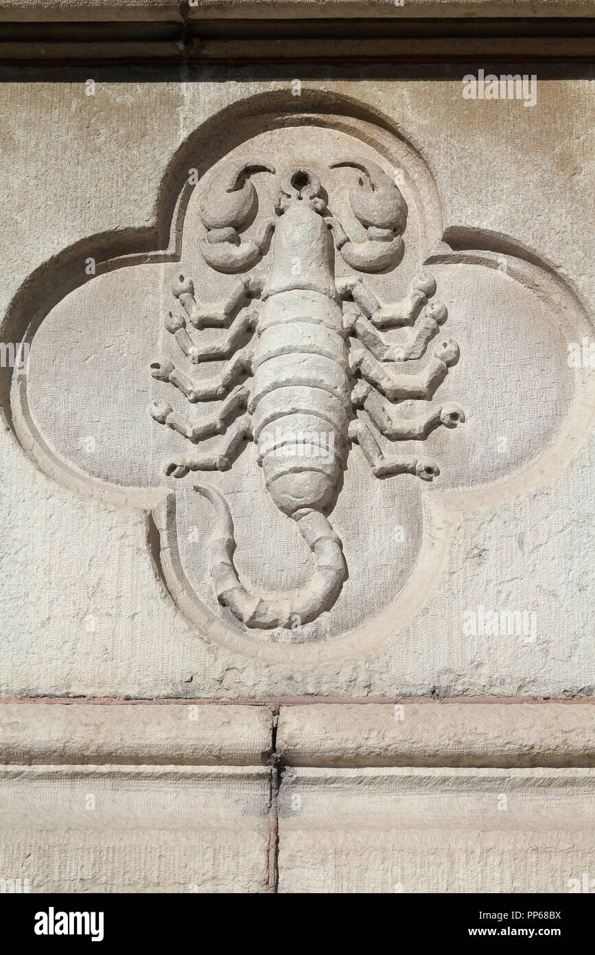 Stockholm, Sweden - old architecture feature, zodiac sign: scorpio ...