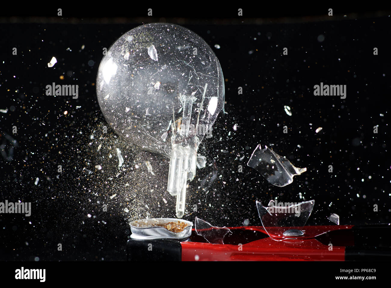 Shot in studio on glass against black background with flash light Stock ...