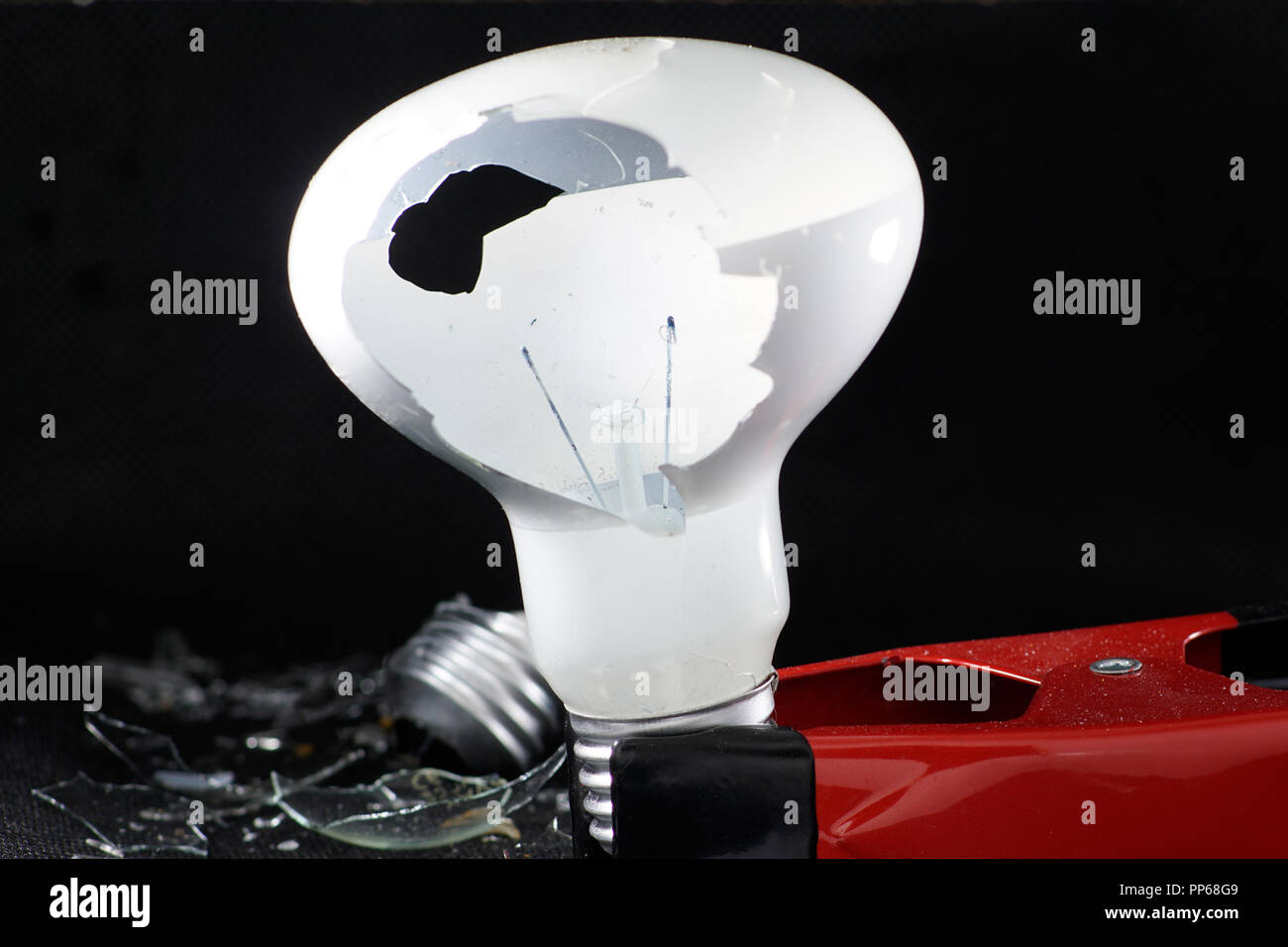 Shot in studio on glass against black background with flash light Stock ...