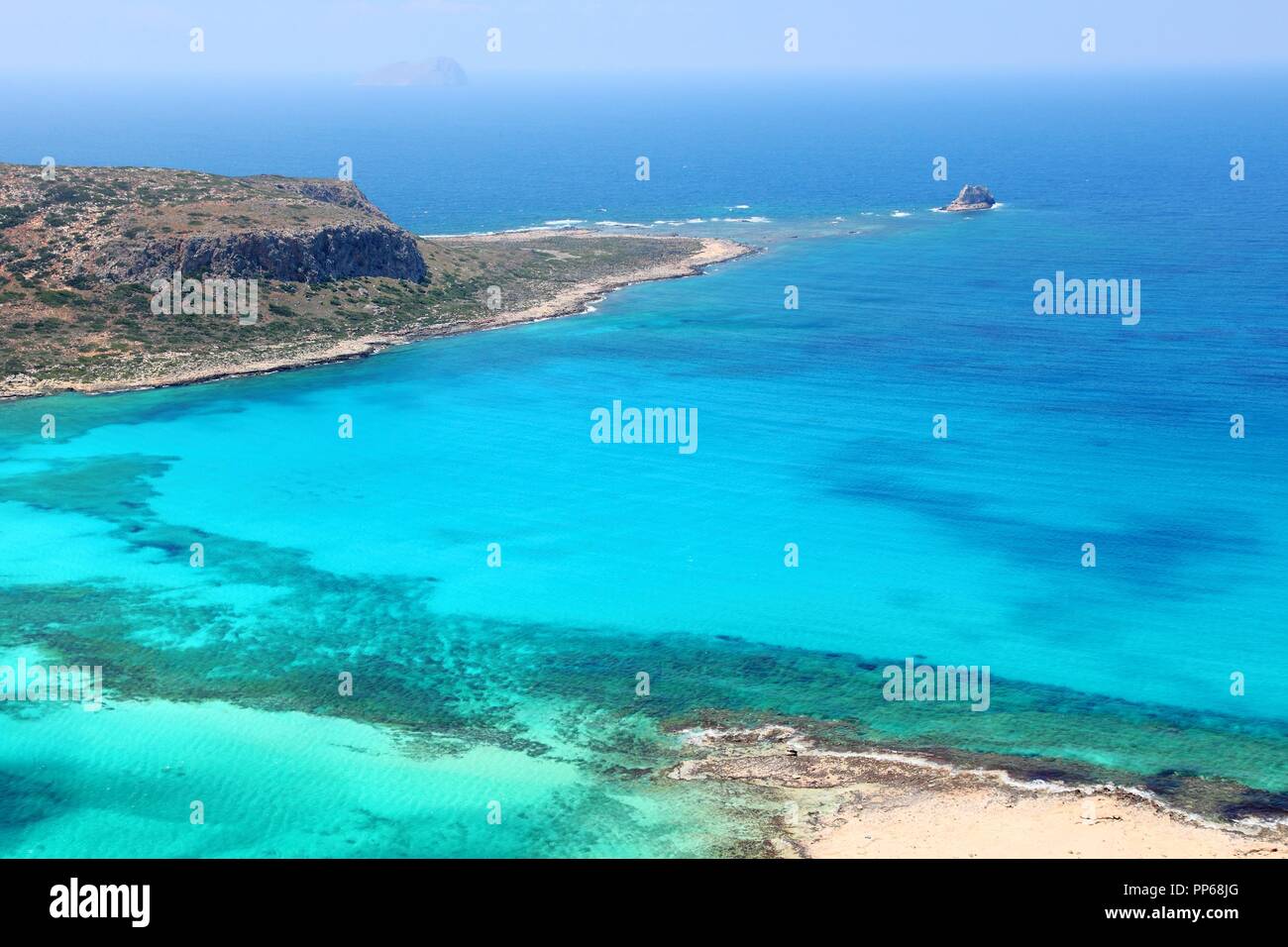 Coast of Crete island in Greece. Famous Balos lagoon Stock Photo - Alamy