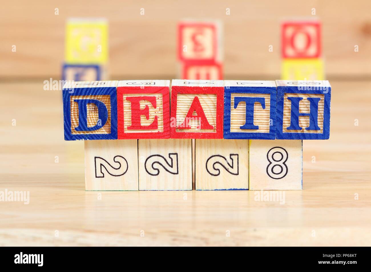 Wooden blocks with letters. Educational toy concept - children learning ...