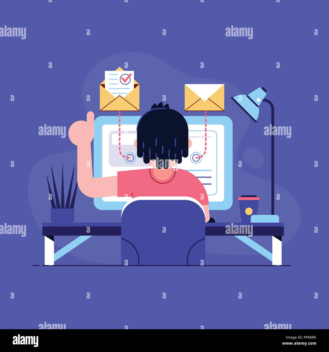 Laptop receiving Stock Vector Images - Alamy