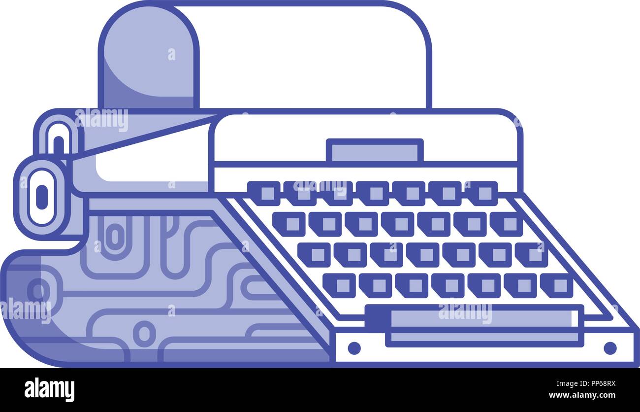 Typewriter line illustration writing Stock Vector Images - Alamy