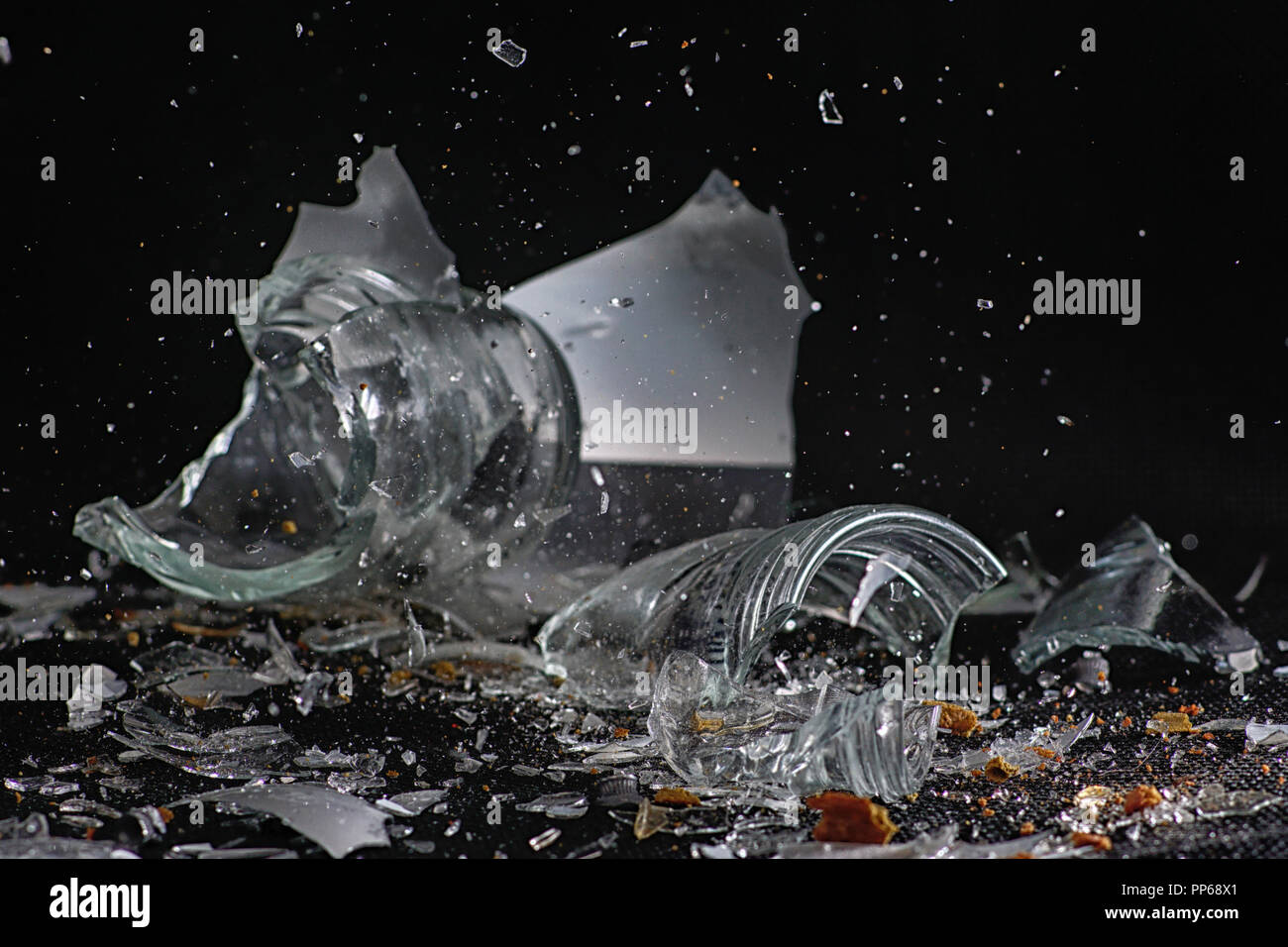 Shot in studio on glass against black background with flash light Stock ...