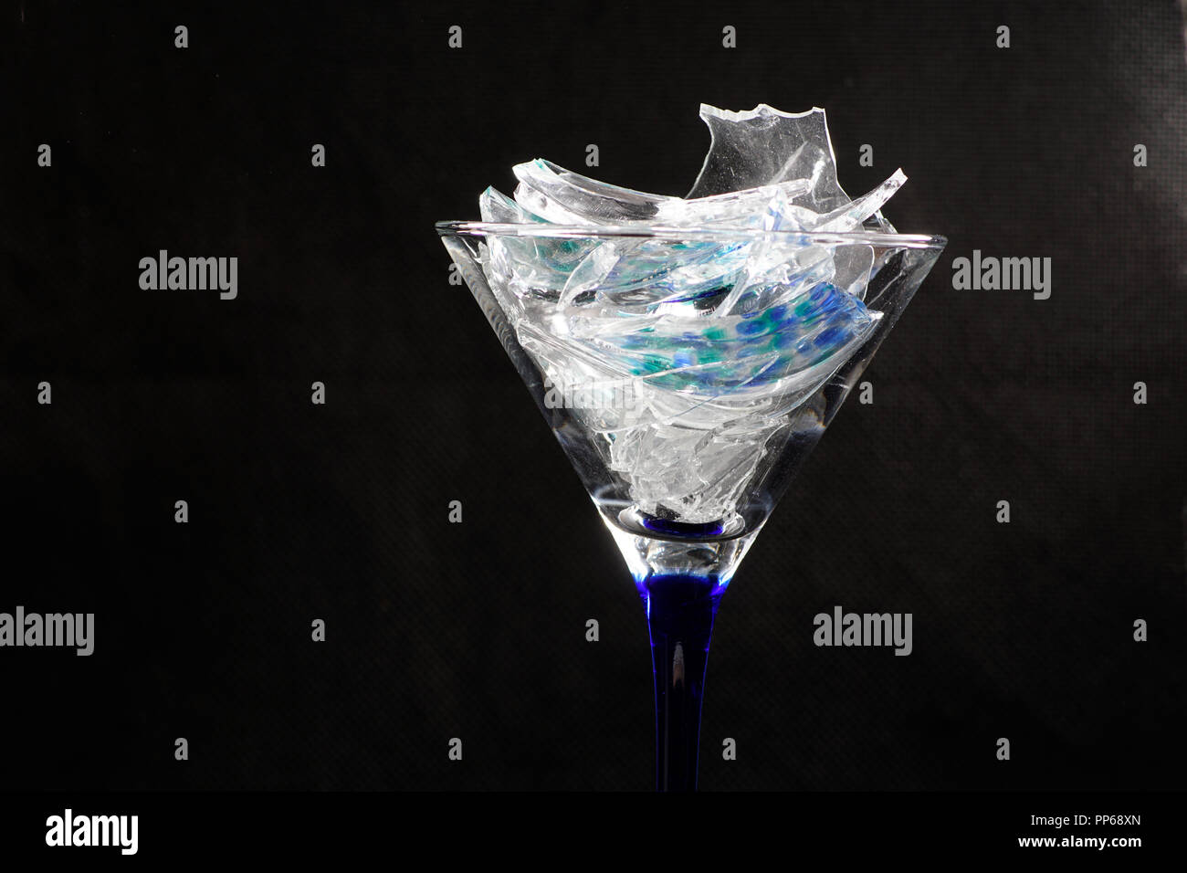 Shot in studio on glass against black background with flash light Stock ...