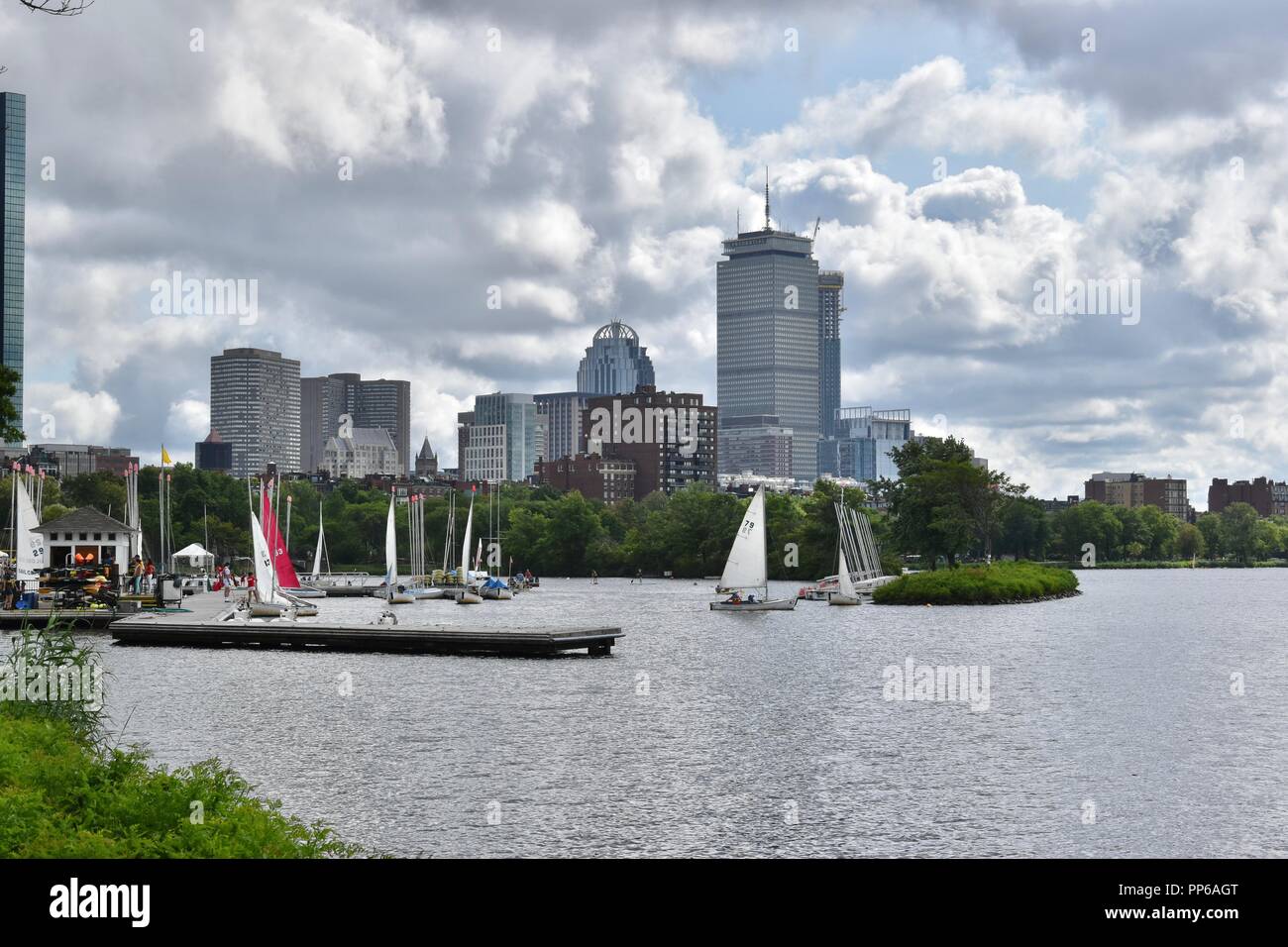 The Boston Skyline as seen from the Charles River Stock Photo - Alamy