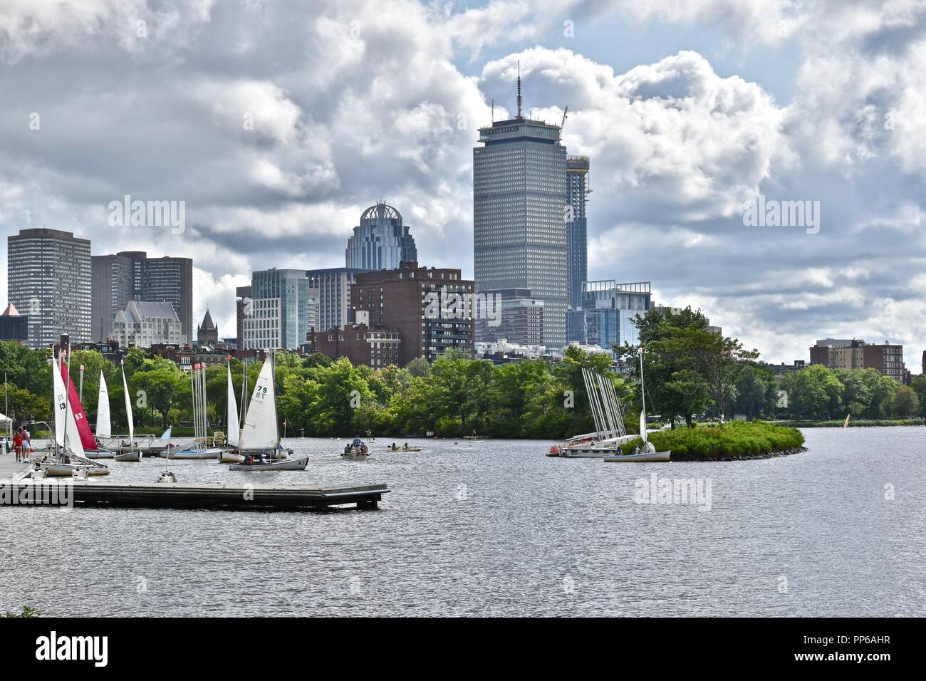 The Boston Skyline as seen from the Charles River Stock Photo - Alamy