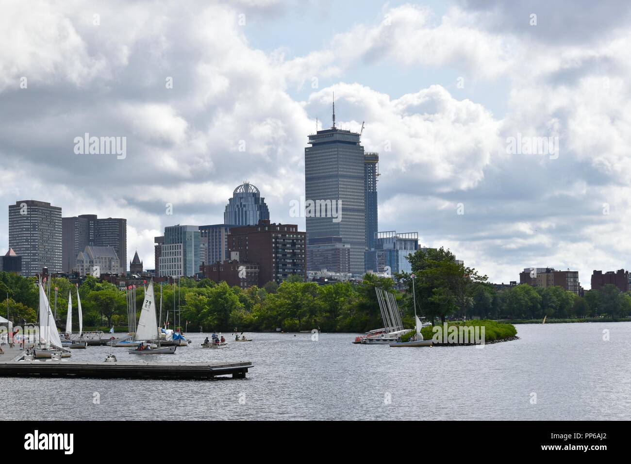 The Boston Skyline as seen from the Charles River Stock Photo - Alamy