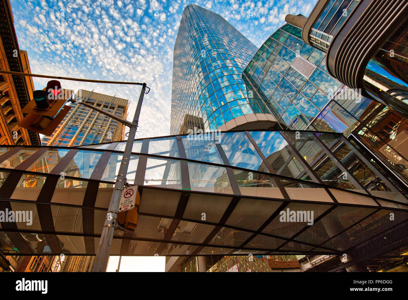 Toronto financial district skyline, intersection of Yonge and Queen ...
