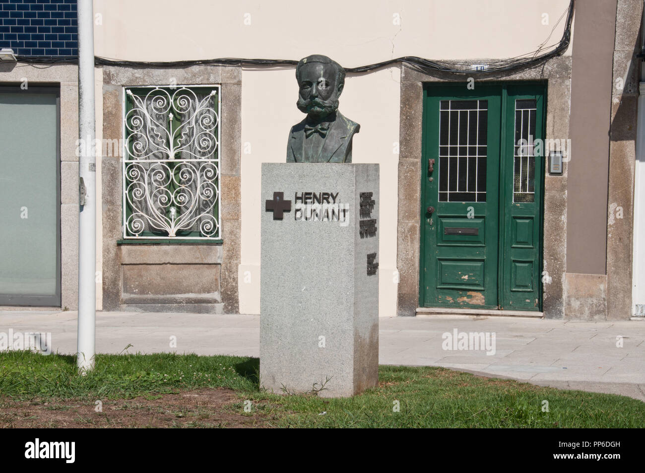 Bust of Henry Dunant (also Henri Dunant), the founder of the Red Cross ...