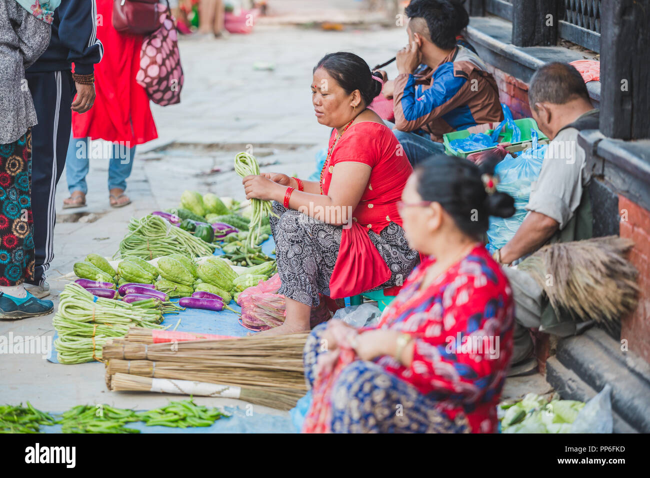 Kathmandu,Nepal - Sep 8,2018: Fruit and vegetable street market of ...