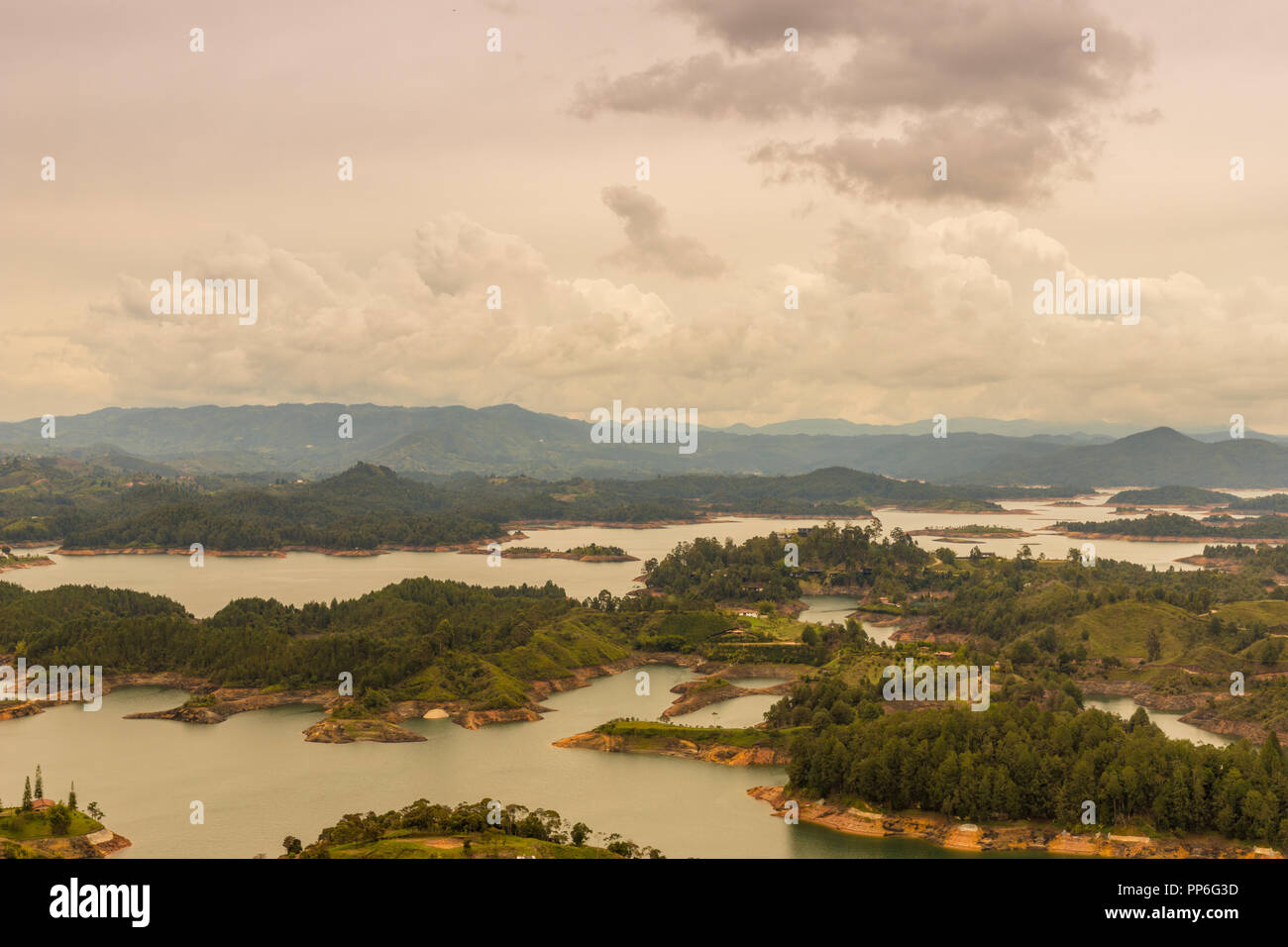 Guatepe Colombia. March 2018. A view from El Penol rock viewpoint in ...